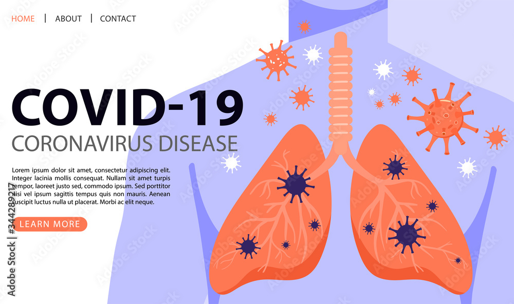Human body with lungs. Respiratory system with 2019-nCoV Coronavirus ...