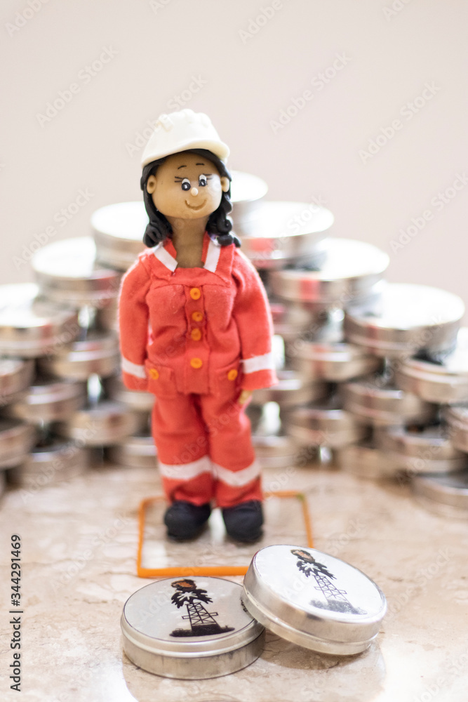 Graduation party. Doll made of biscuit/cold porcelain dressed as an ...