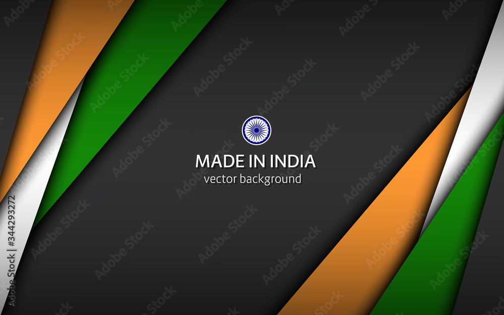 Made in India, modern vector background with Indian colors, overlayed ...