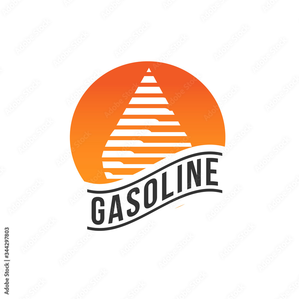 Abstract logo design gasoline template. orange oil industry drop icon ...
