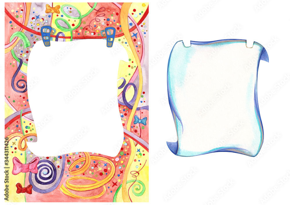 Congratulation card, happy birthday, party present children, cut and ...