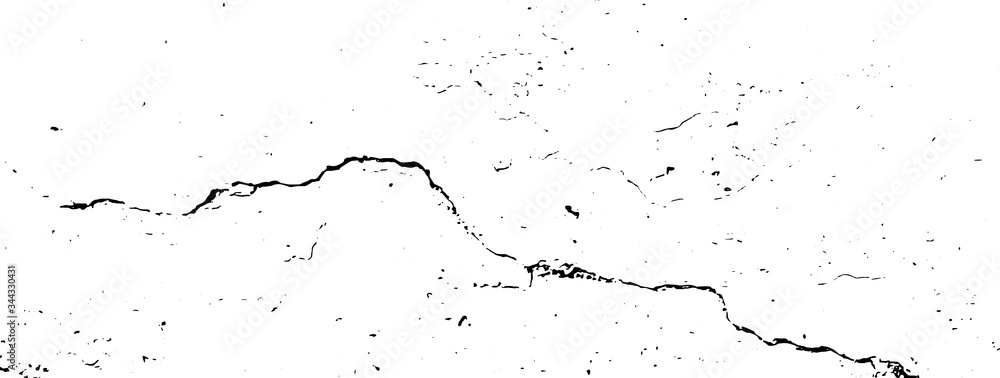 Single horizontal crack grunge urban background with rough surface ...