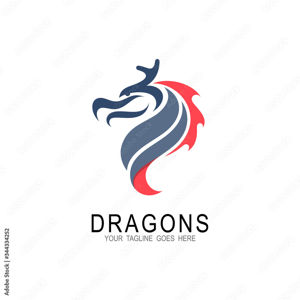 Dragon logo , martial arts logo + traditional icon + flying dragon ...