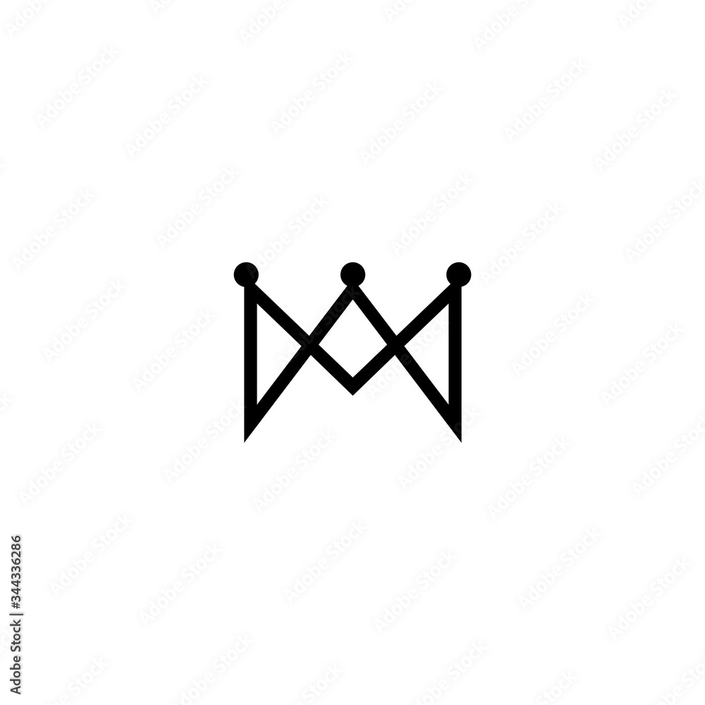 Letter M crown icon logo vector design template illustration eps ...
