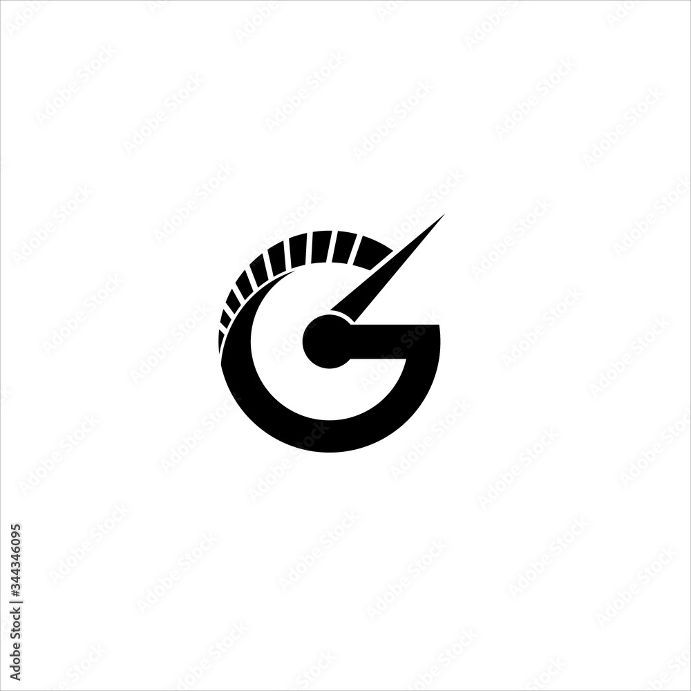 Vector letter G speedometer concept logo design template illustration ...