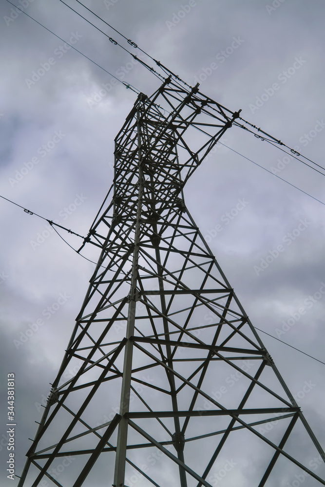 Power poles transmission line, Electricity high voltage pole ...
