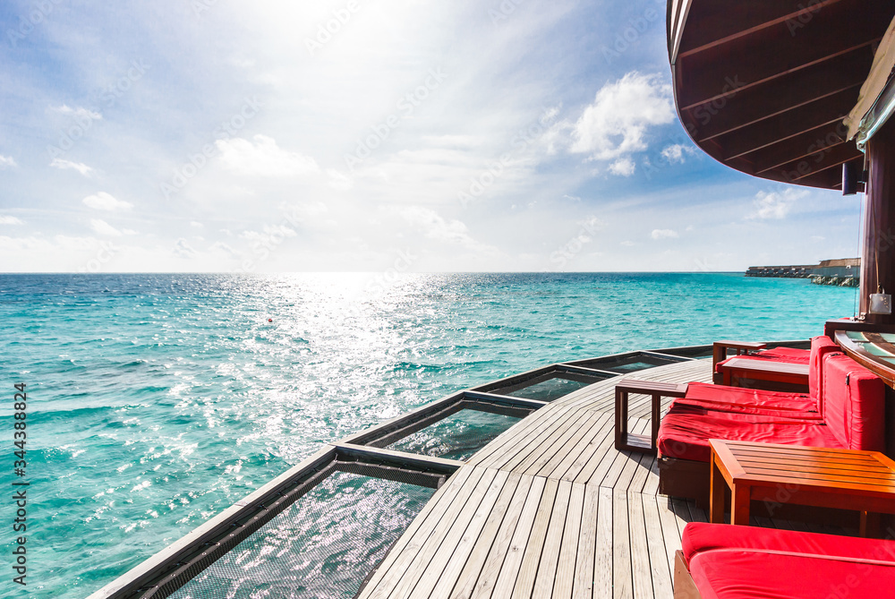 Overwater bar at Maldives. Stock Photo | Adobe Stock