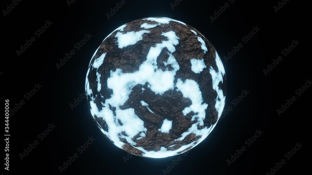 Vidéo Stock Ice Planet or Ice Age Cold World Rotate Motion Background ...