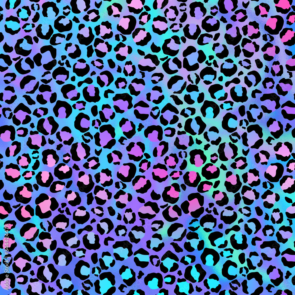 Holographic Leopard Print on Gradient Background - Cute holographic ...