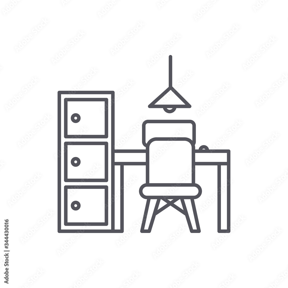 Study room icon, desktop symbol. Vector Illustration Stock Vector ...