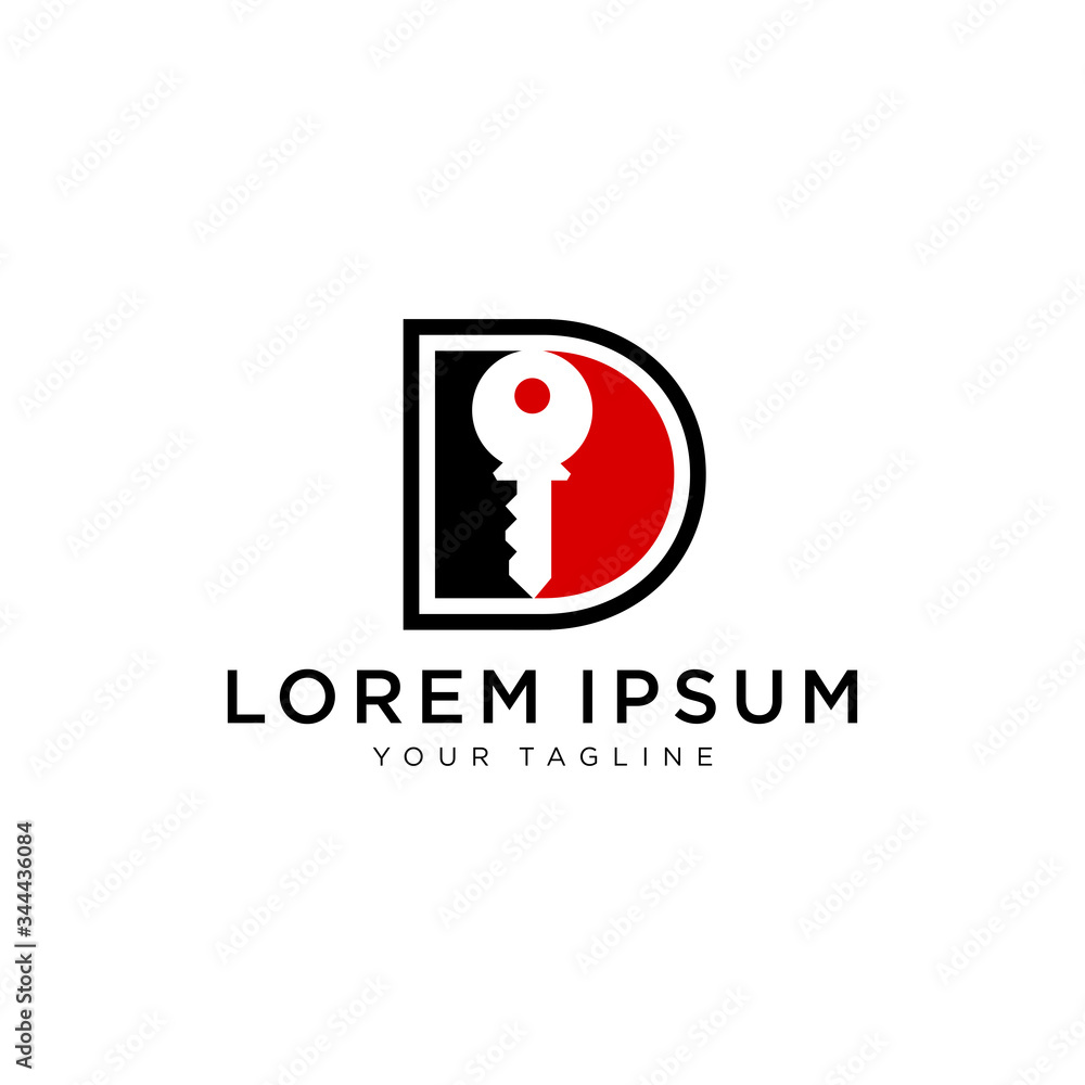 Initial letter D Key logo Concept, Key with Letter D, Vector Logo ...