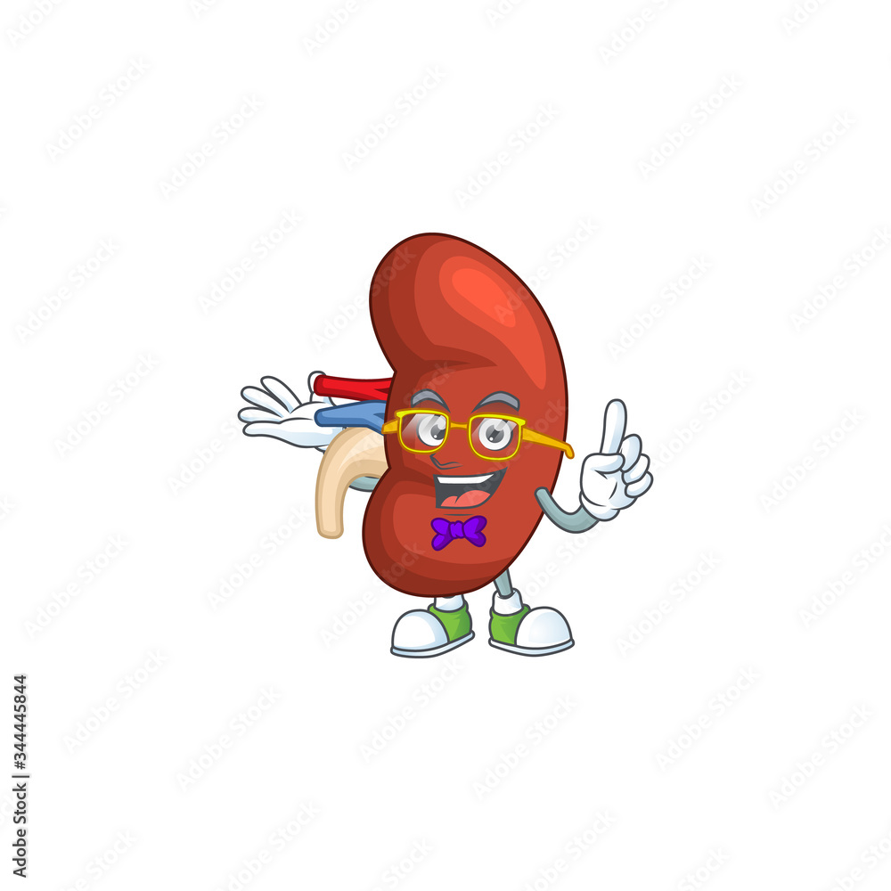 Cartoon character design of Geek right human kidney wearing weird ...