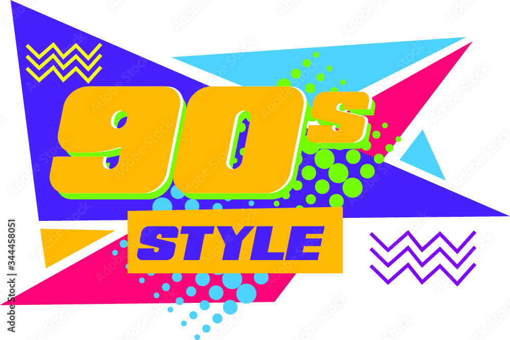 90's Retro Logo with pop color Stock Vector | Adobe Stock