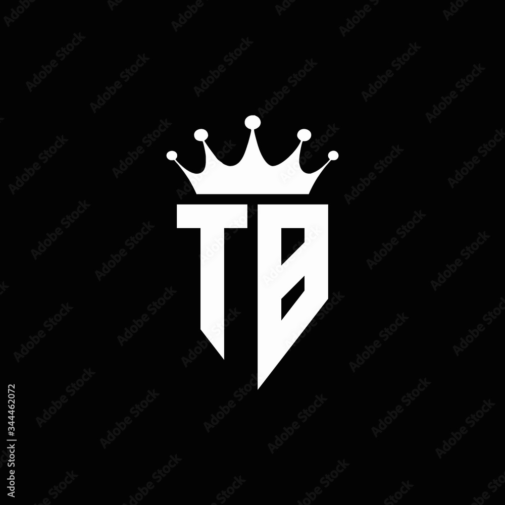 TB logo monogram emblem style with crown shape design template Stock ...
