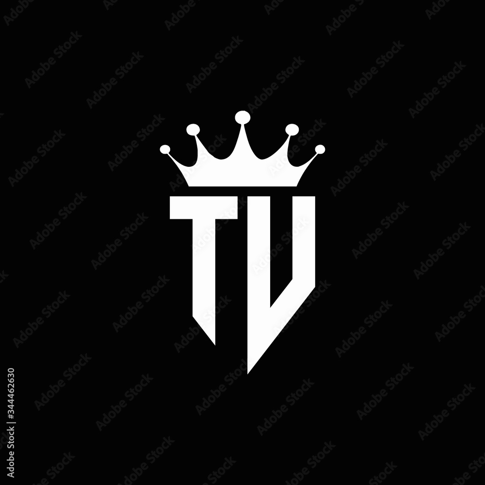 TV logo monogram emblem style with crown shape design template Stock ...