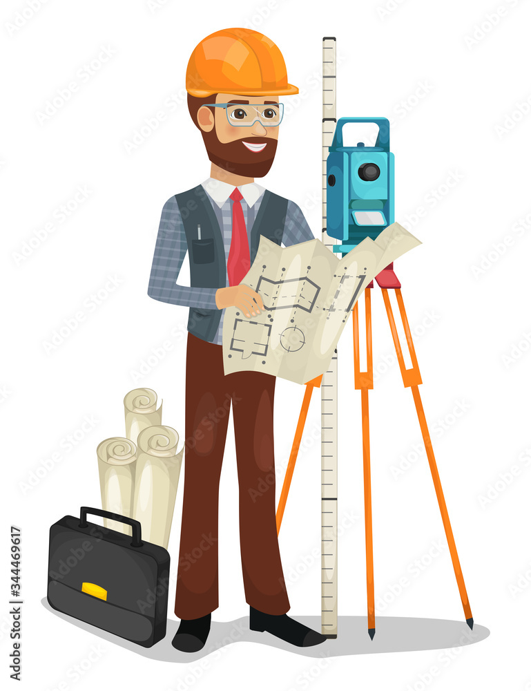 Civil engineer character isolated vector illustration. Stock Vector ...