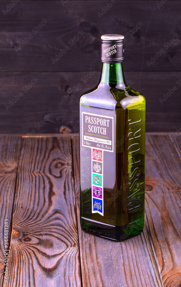 Passport Scotch blended whisky isolated on white Stock Photo | Adobe Stock