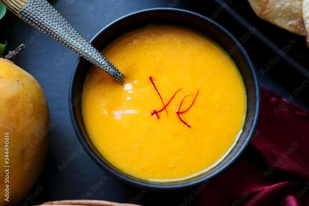 Indian Food - Aamras is a sweet dish made from the pulp of the Alphonso ...