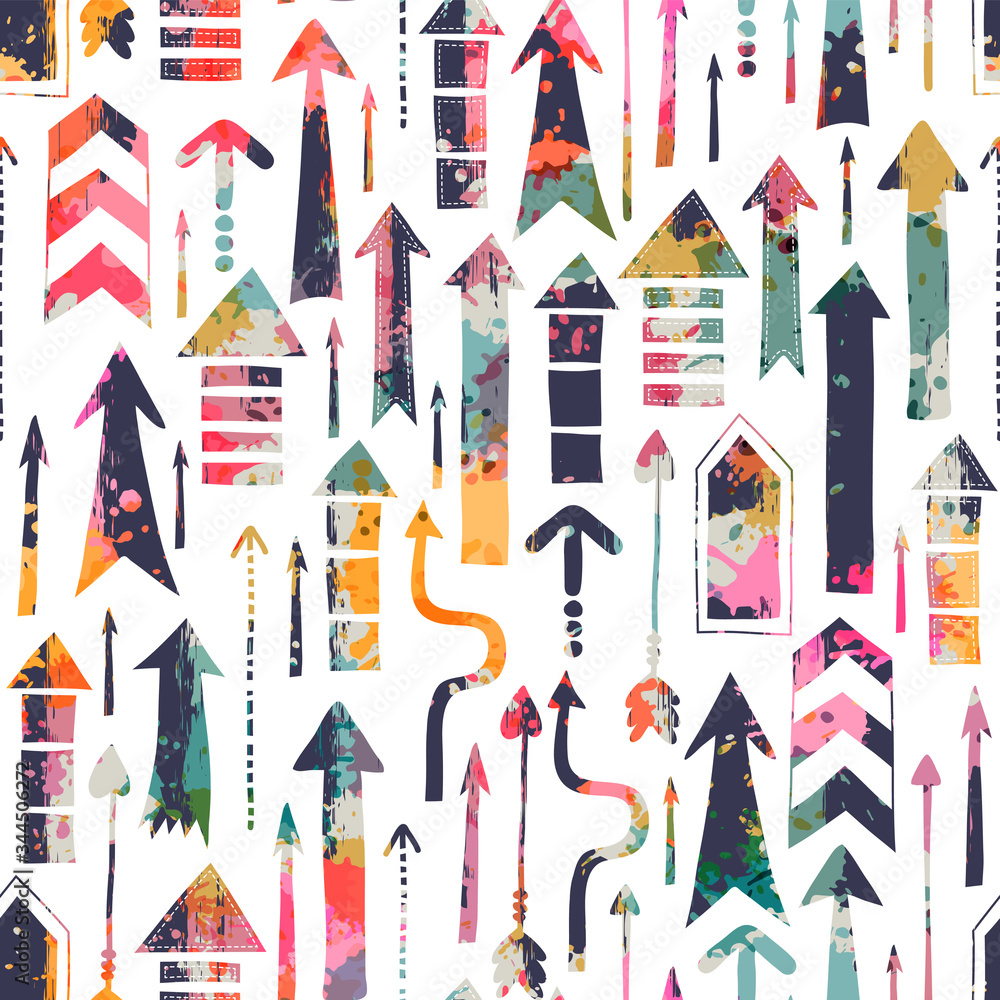 Seamless pattern with arrows. Can be used on packaging paper, fabric ...