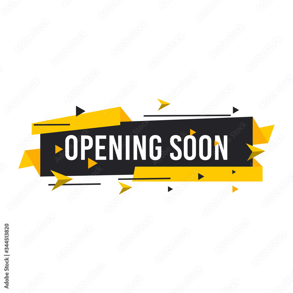 Opening soon labels banners template. Vector sign illustration isolated ...