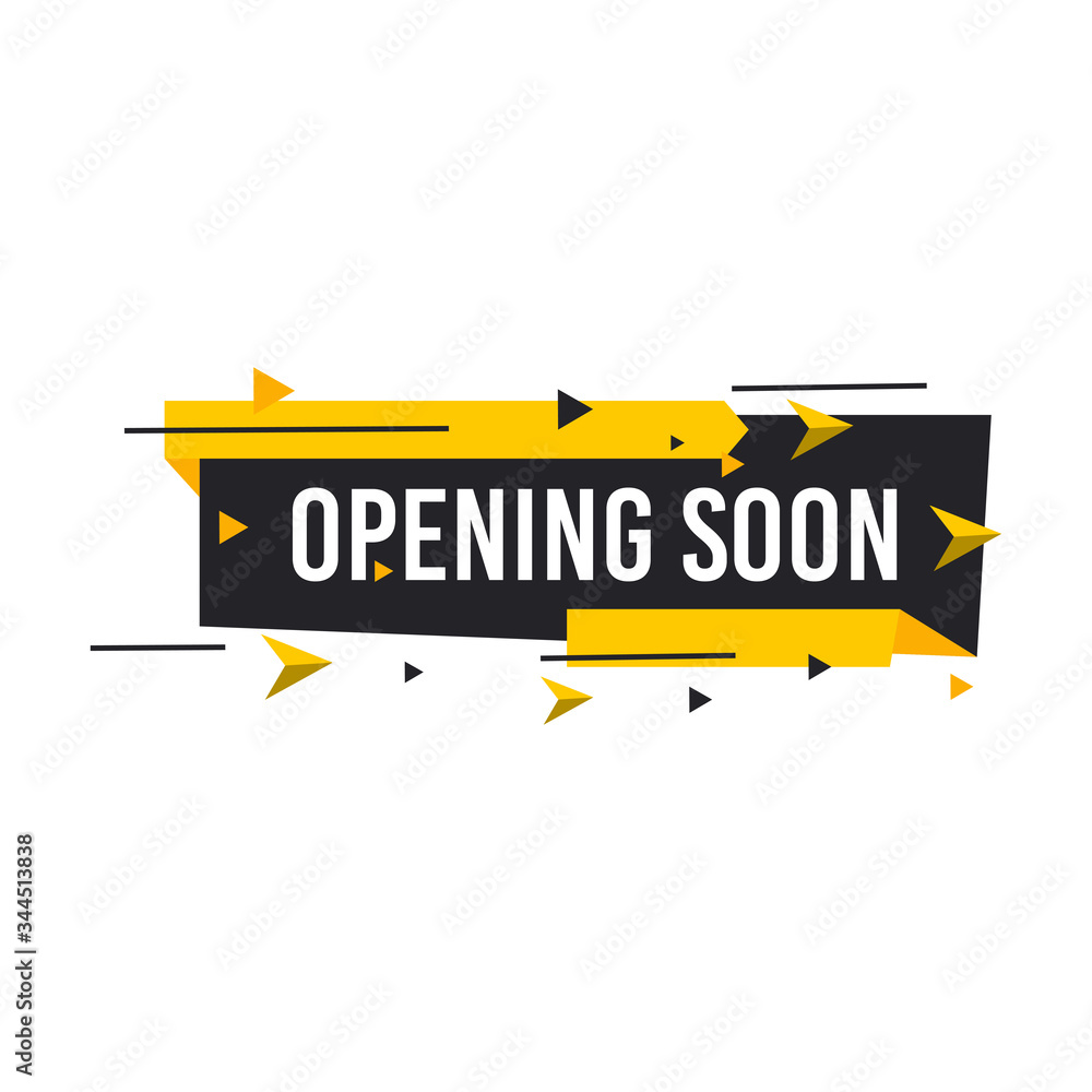 Opening soon labels banners template. Vector sign illustration isolated ...