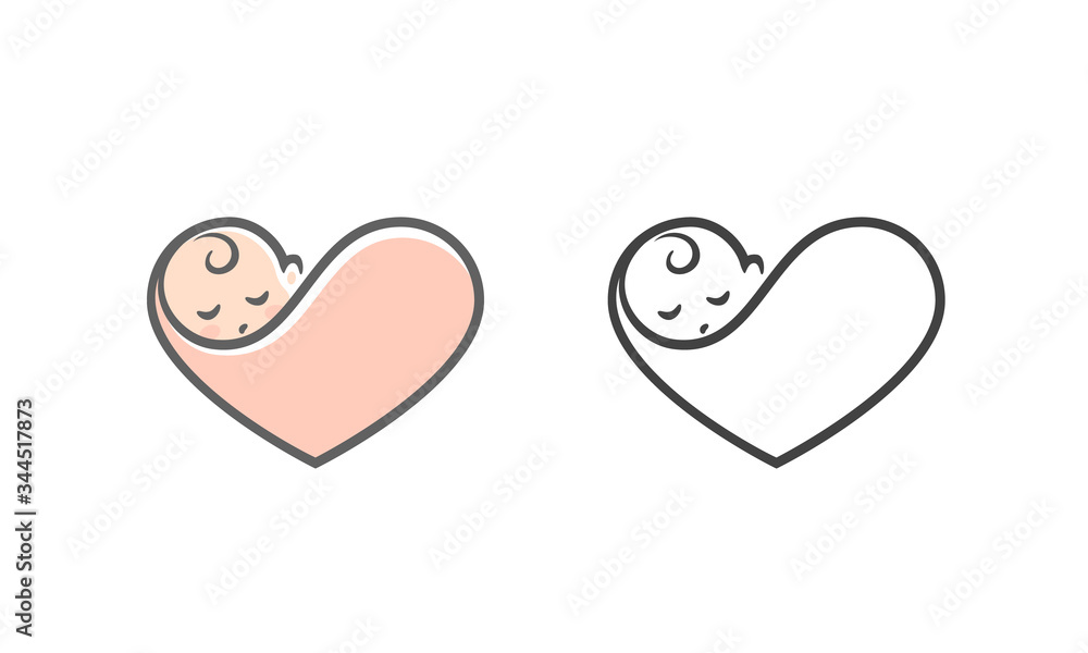 Newborn Logo Stock Vector | Adobe Stock