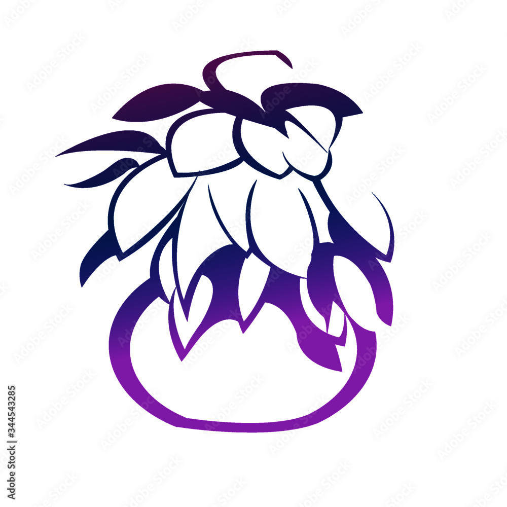 violet flower vector illustration Stock Vector | Adobe Stock