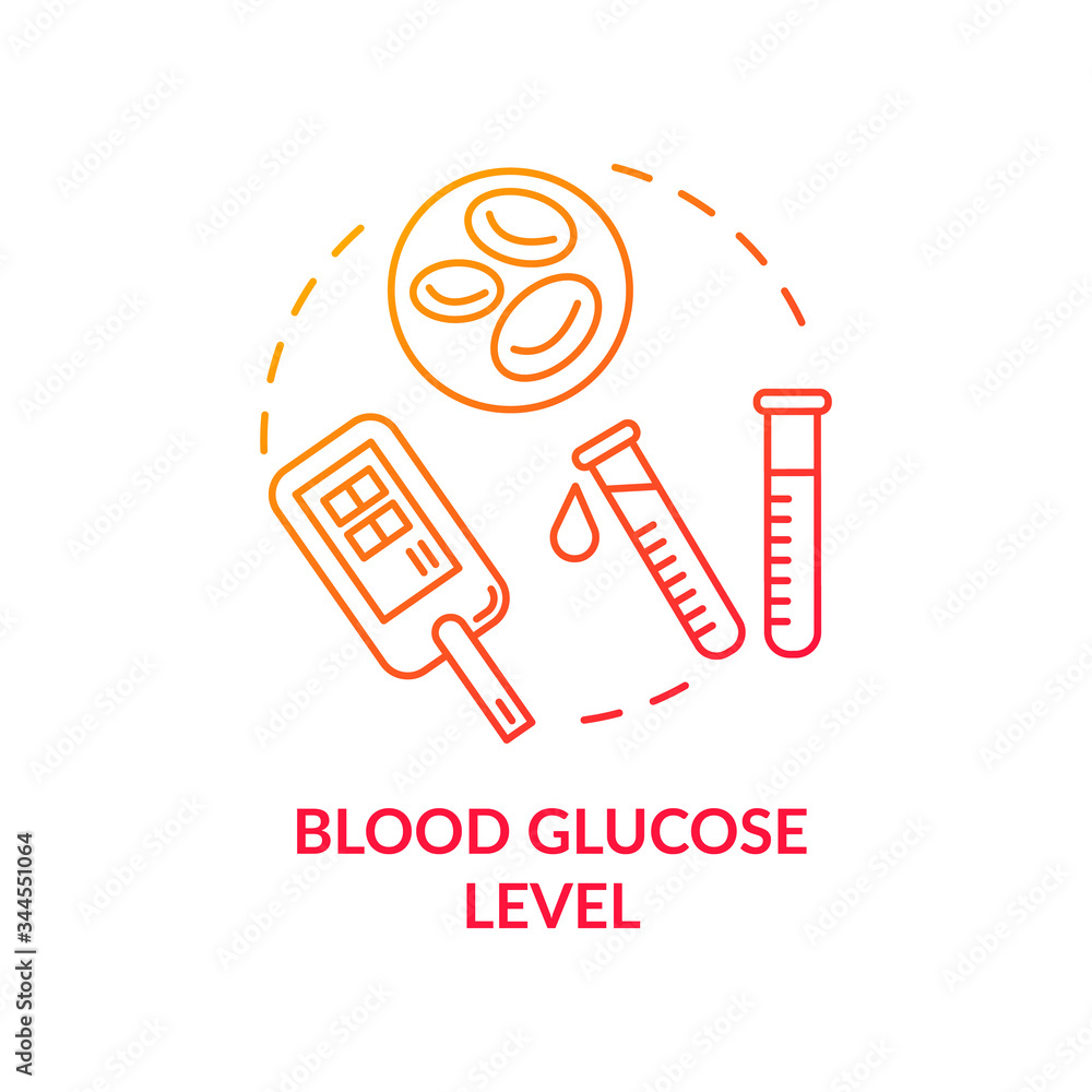 Blood glucose level concept icon. Cardiovascular disease, diabetes ...