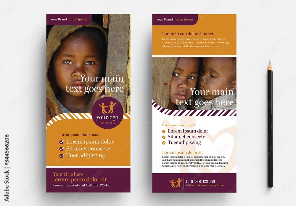 Rack Card Layout for Charitable Services and Community Non Profits ...