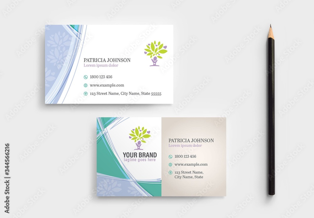 Community Medical Service Business Card Layout Stock Template | Adobe Stock