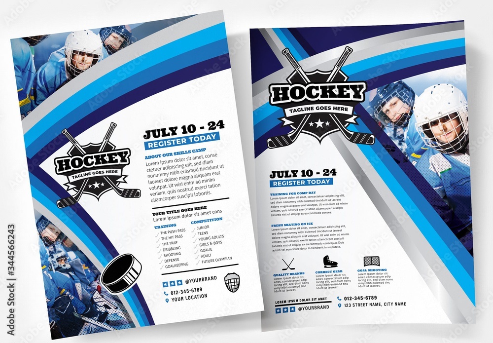 College Hockey Poster Layouts Stock Template | Adobe Stock
