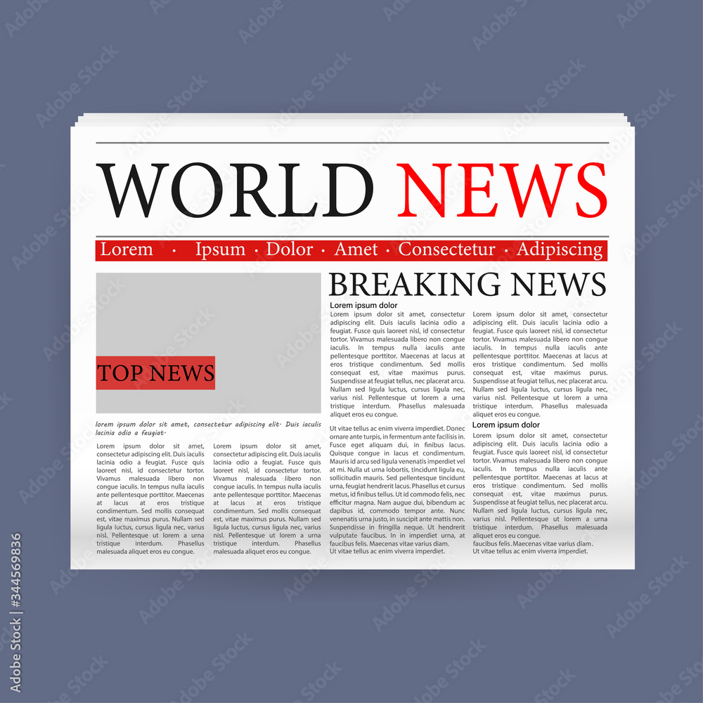 Newspaper, great design for any purposes. Vector editorial print layout ...