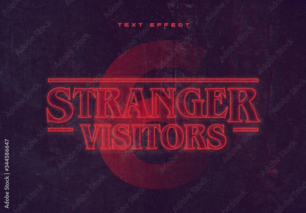 80S Neon Tv Show Text Effect Mockup Stock Template | Adobe Stock