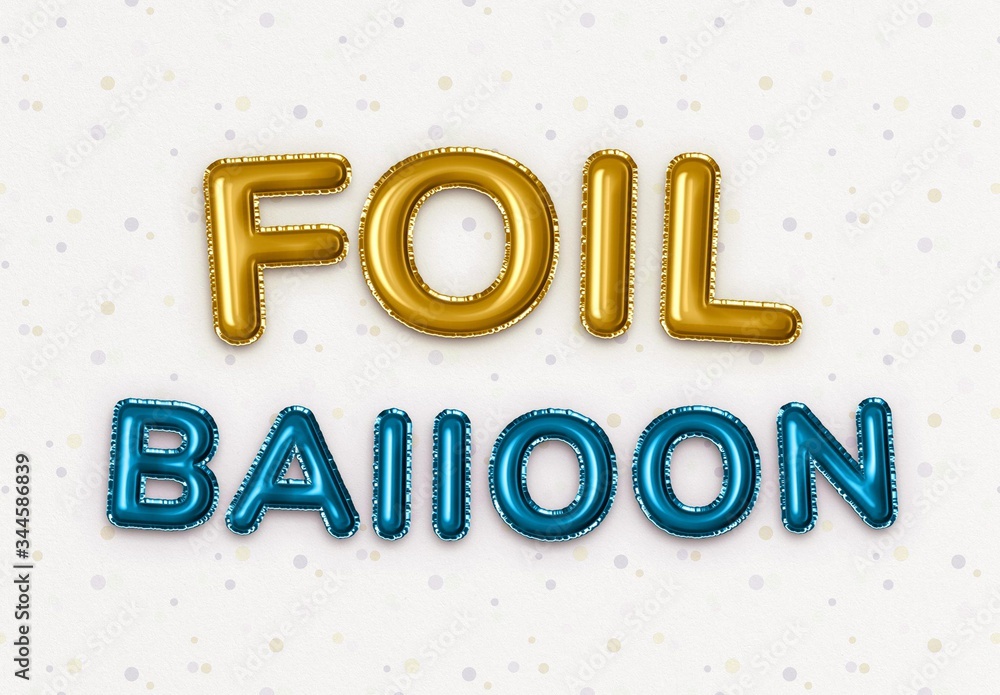 Foil Balloon Festive Party Text Effect Mockup Stock Template | Adobe Stock