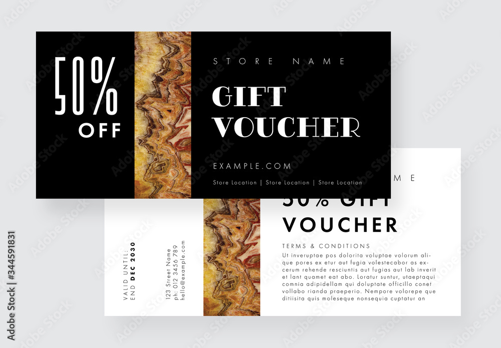Black and White Voucher Layouts Stock Template | Adobe Stock