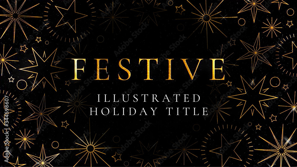 Festive Illustrated Holiday Title Stock Template | Adobe Stock