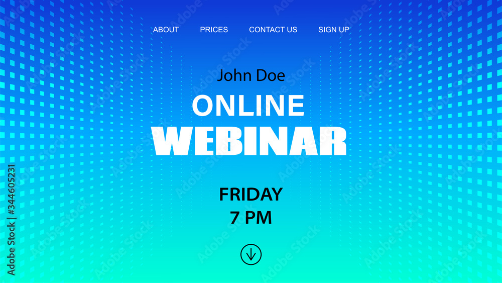 Online webinar vector template. Mock up for busines conference ...