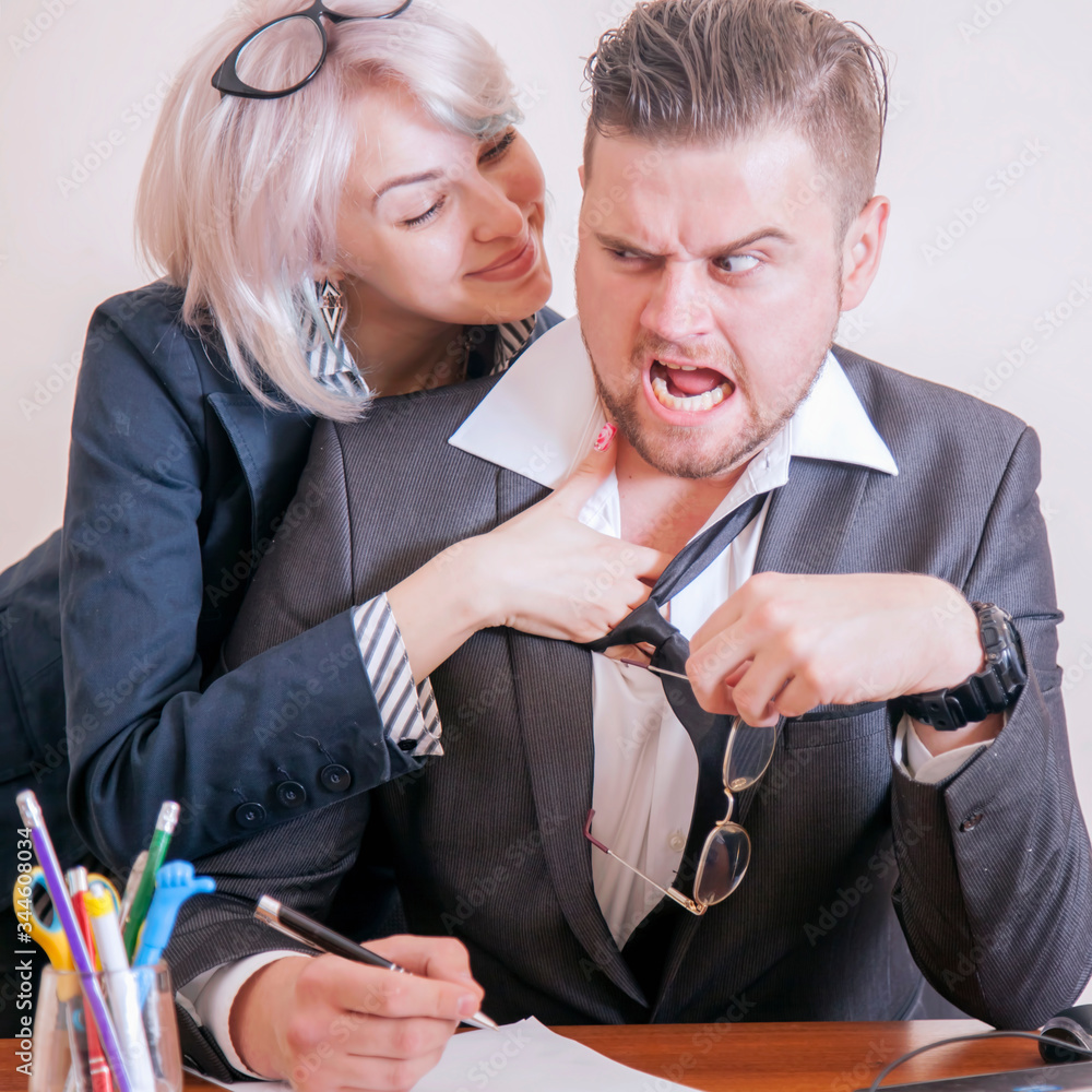 Sexual Harassment At Workplace And Unacceptable Behavior Concept