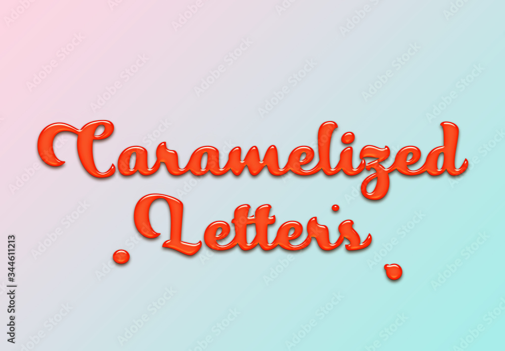 Caramelized Letters Style Text Effect Mockup Stock Template | Adobe Stock