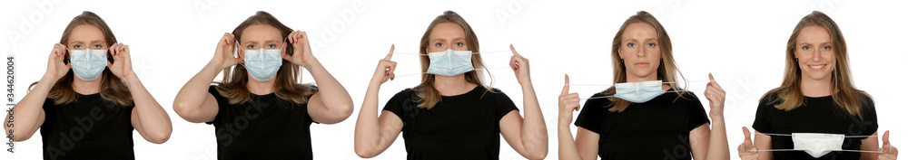 Junge Frau zeigt, wie man einen Mundschutz richtig abnimmt ภาพถ่ายสต็อก ... Junge Frau zeigt, wie man einen Mundschutz richtig abnimmt ภาพถ่ายสต็อก ...