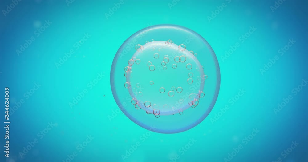 Human cell under microscope. Experiment with a human cell under a ...