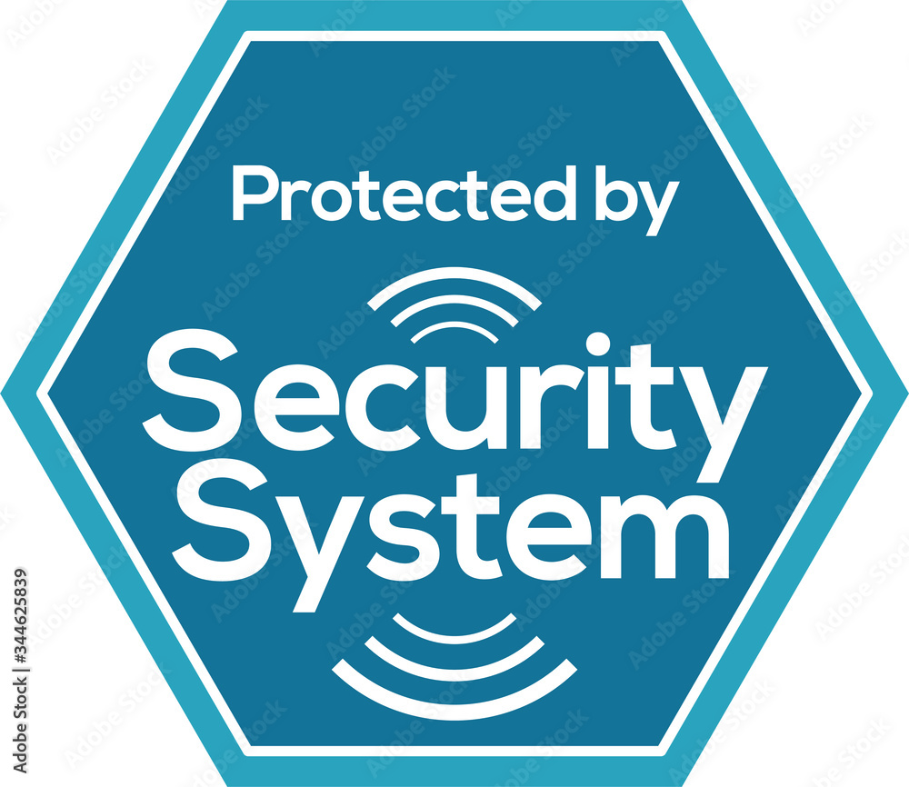 Protected by signage for commercial security Stock Vector | Adobe Stock