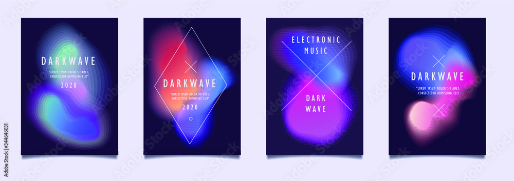 Poster template for dance party with colorful liquid neon blobs. Cover ...