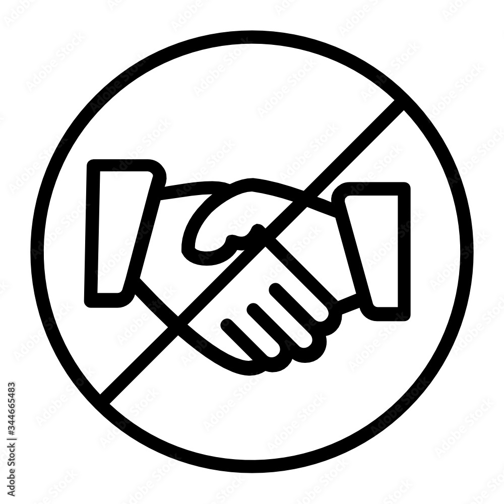 Attention! Hand shake Not Allowed concept, Don't touch please, stay ...