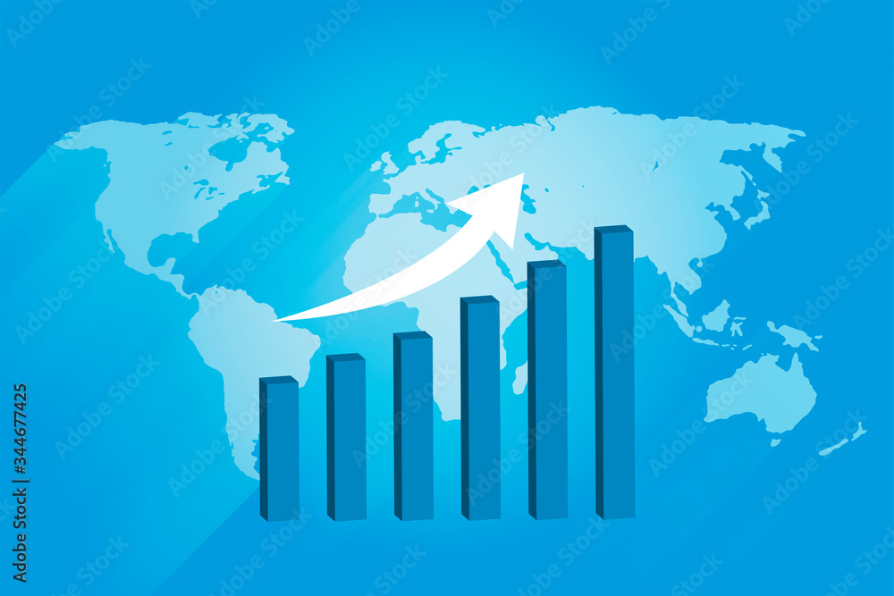 increase and rise of GDP - advance and rise of economy. Stock ...