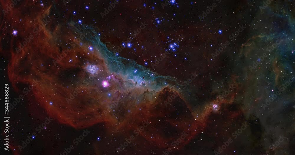 4K Space Flight into a Nebula. 3D Zoom In Composite of Hubble images ...