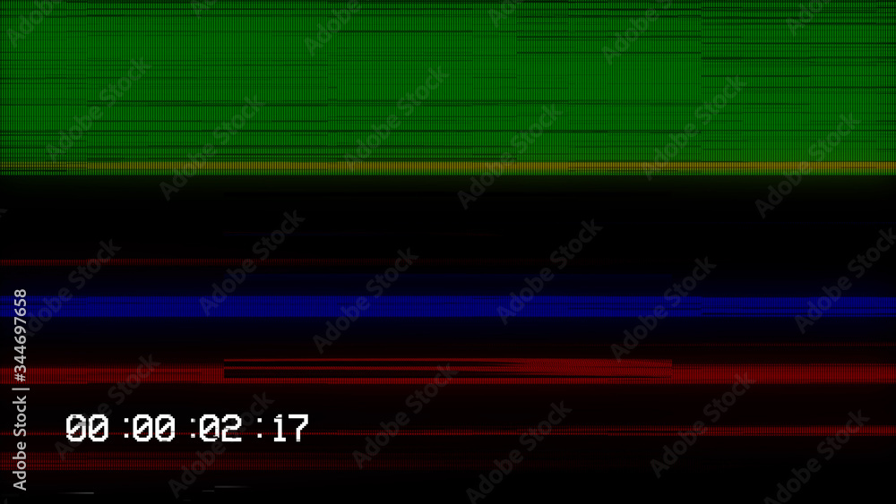 Vintage VHS glitch defects noise and artifacts effect. Stock ...
