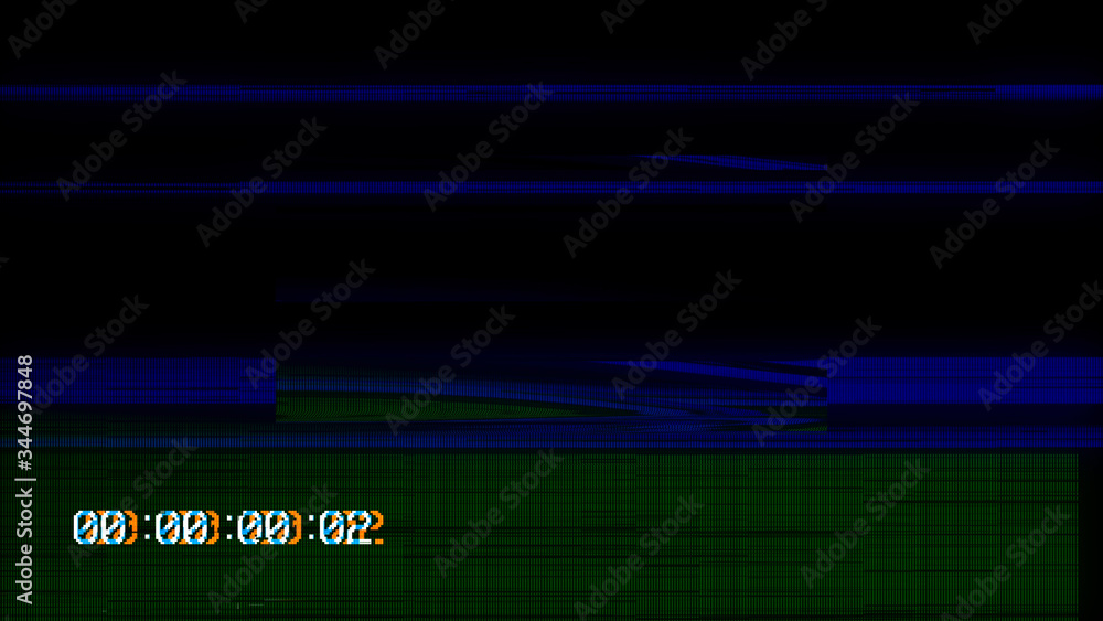 Vintage VHS glitch defects noise and artifacts effect. Stock ...