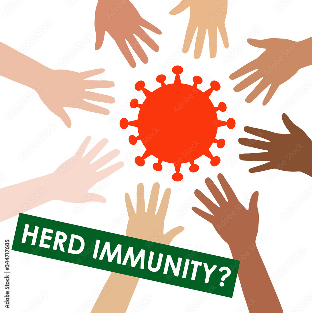 Pandemic stop collective immunity. Covid-19 2019-nCoV. Virus infection ...