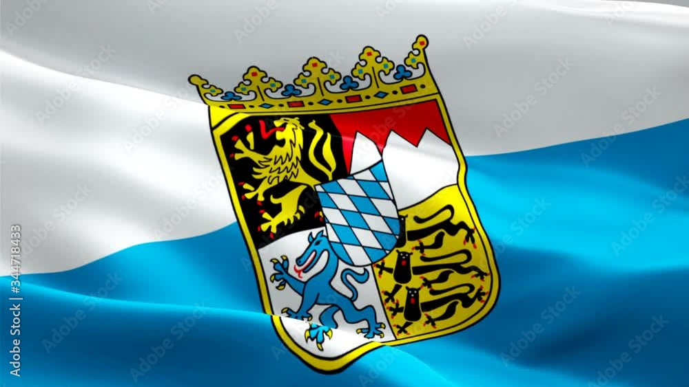 Bavaria flag Motion Loop video waving in wind.Realistic Bavarian Flag ...